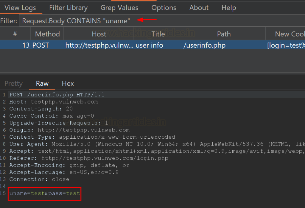 Burp Suite For Pentester Logger Hacking Articles