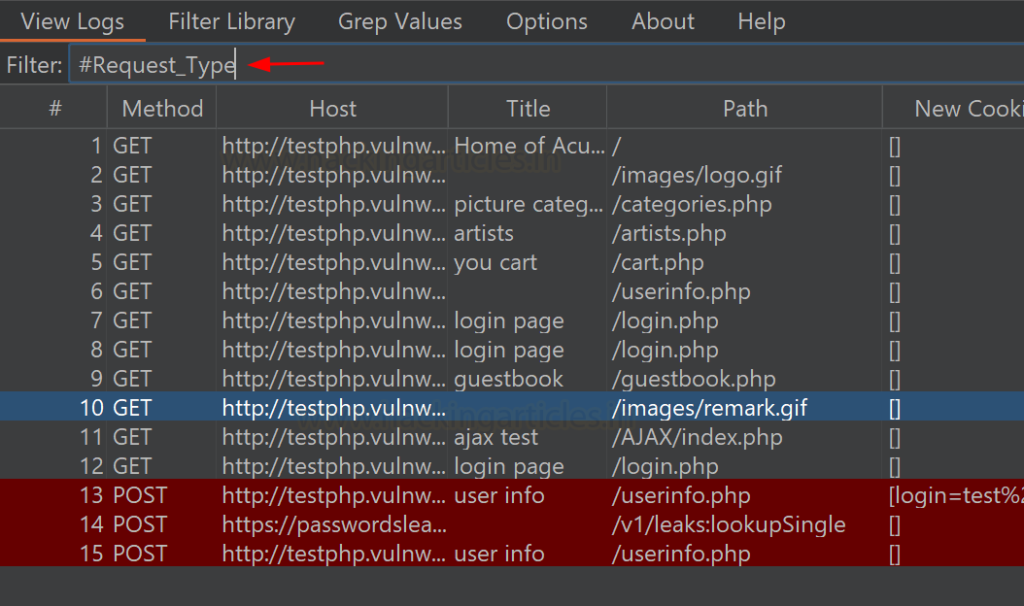 Burp Suite For Pentester Logger Hacking Articles